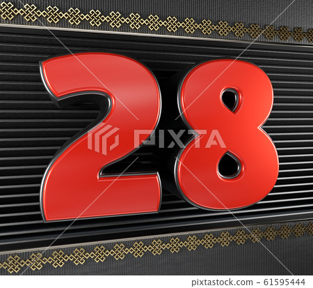 Red number 28 with endless knot - Stock Illustration [61595444] - PIXTA