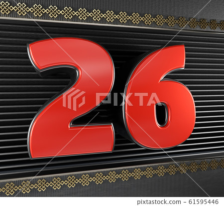 Red number 26 with endless knot - Stock Illustration [61595446] - PIXTA