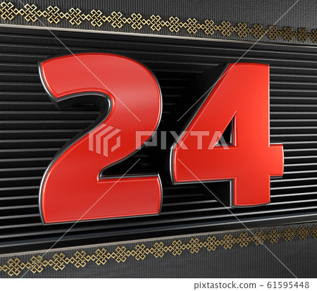 Red number 24 with endless knot - Stock Illustration [61595448] - PIXTA