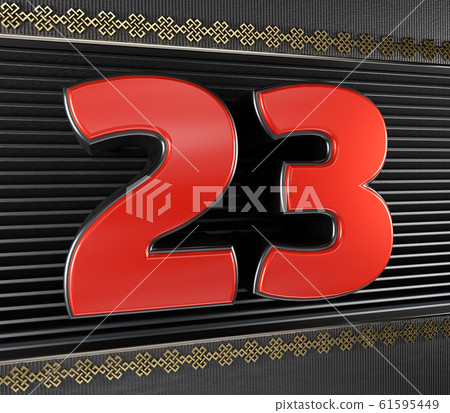 Red number 23 with endless knot - Stock Illustration [61595449] - PIXTA
