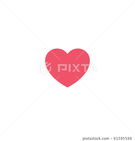 Flat Simple Pink Heart iCon on iSolated White - Stock Illustration ...
