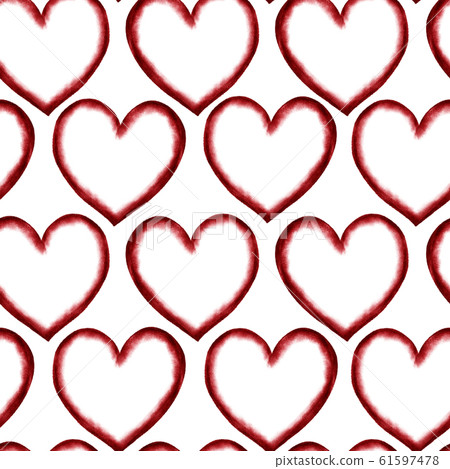 Watercolor hearts seamless pattern. Repeating... - Stock Illustration ...