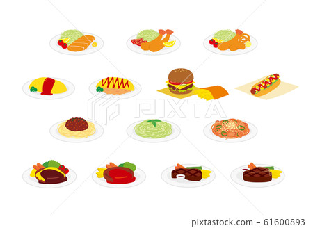 Food Set Western food - Stock Illustration [61600893] - PIXTA