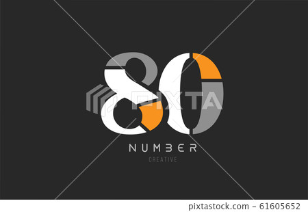 number 80 eighty for company logo icon design in - Stock Illustration ...