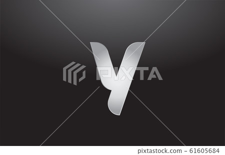 metal alphabet letter silver Y grey logo business - Stock Illustration ...