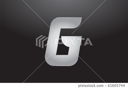 metal alphabet letter silver G grey logo business - Stock Illustration ...