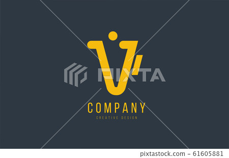 yellow V alphabet letter for company logo or - Stock Illustration ...