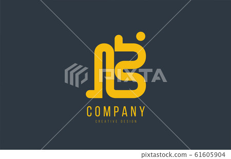 yellow B alphabet letter for company logo or - Stock Illustration ...