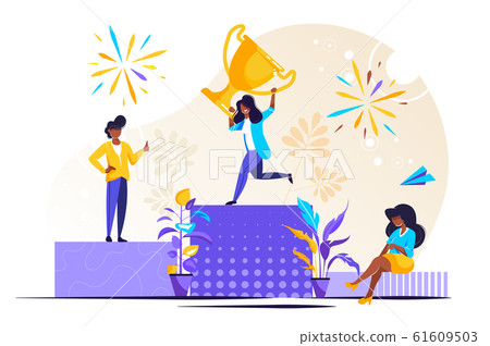 vector illustration. people stand - Stock Illustration [61609503] - PIXTA