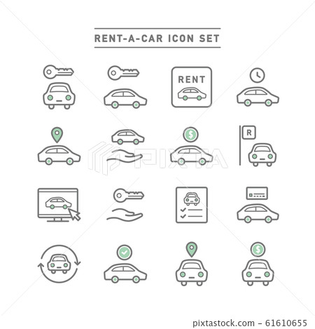 rental car, icon, icons - Stock Illustration [61610655] - PIXTA