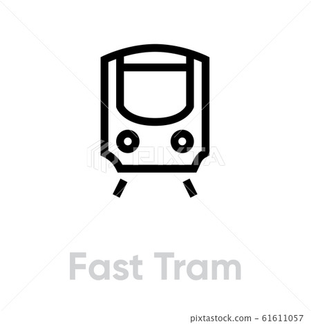 Light rail transit icon vector editable line....-插圖素材 [61611057] - PIXTA圖庫