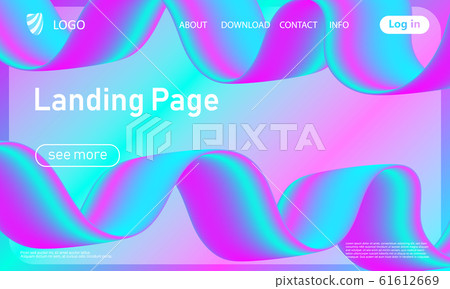 Landing page. Flow shape. Fluid background. Vector - Stock Illustration ...