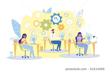 Support Insurance Office and Customer Service. - Stock Illustration ...