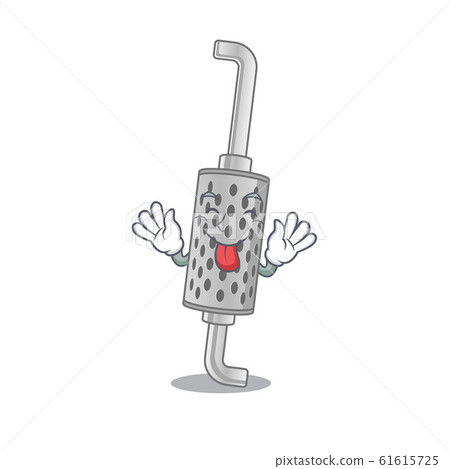 Cute exhaust pipe cartoon mascot style with... - Stock Illustration ...