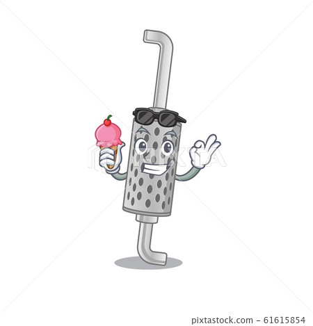 Exhaust pipe mascot cartoon design with ice cream - Stock Illustration ...