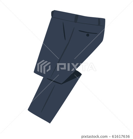 Illustration of clothing. Dark blue long pants. - Stock Illustration ...