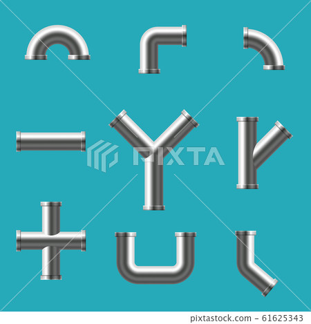 Set pipes different types collection. Plumbing,... - Stock Illustration ...