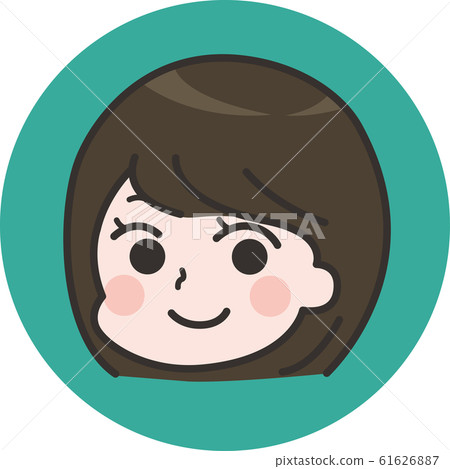 Friendly smiling woman-face - Stock Illustration [61626887] - PIXTA