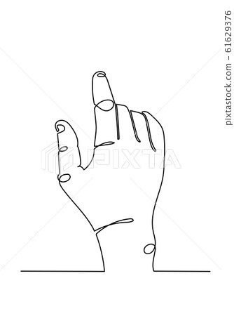 continuous line of right hand tapping with... - Stock Illustration ...
