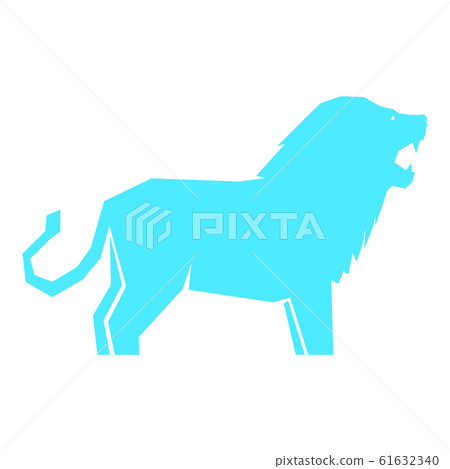 Blue lion isolated on white - Stock Illustration [61632340] - PIXTA