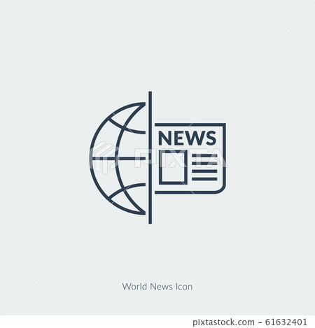 Vector Single Linear Icon of World News - Stock Illustration [61632401 ...