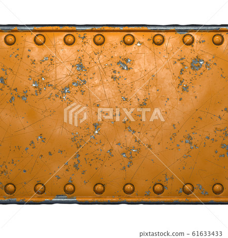 Rusty metal strip with rivets on the center... - Stock Illustration ...