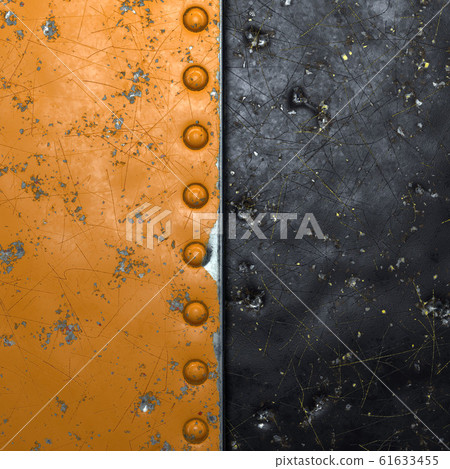 Rusty metal strip with rivets on the left...-插圖素材 [61633455] - PIXTA圖庫