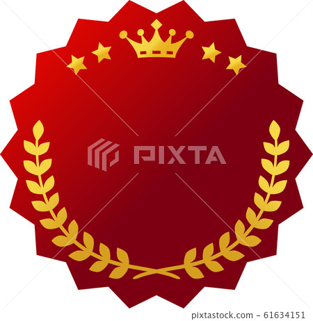 Laurel decoration red emblem - Stock Illustration [61634151] - PIXTA