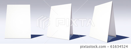 White triangle table tent stand on white... - Stock Illustration ...