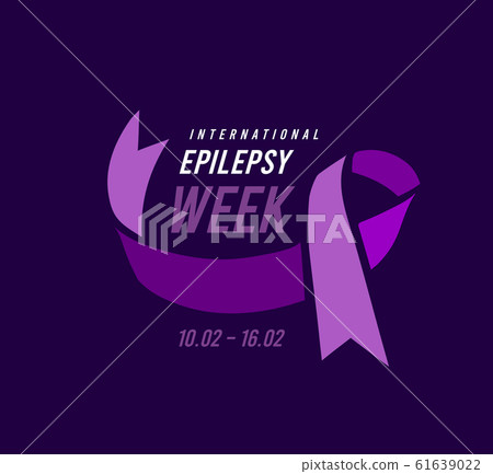 International epilepsy week with purple ribbon.... - Stock Illustration ...