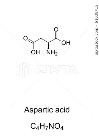 Aspartic acid molecule, skeletal formula.... - Stock Illustration ...