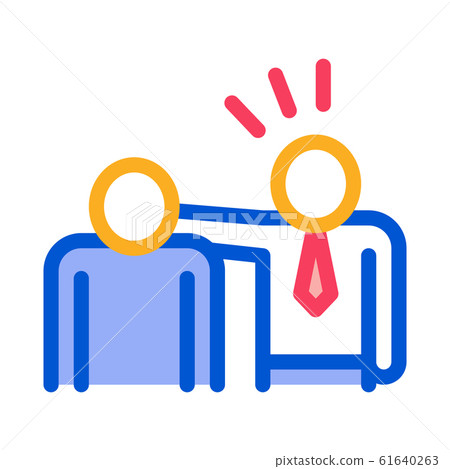 Man Pat Shoulder Icon Vector Outline Illustration - Stock Illustration ...