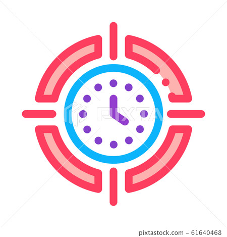 Target Clock Time Icon Vector Outline Illustration - Stock Illustration ...