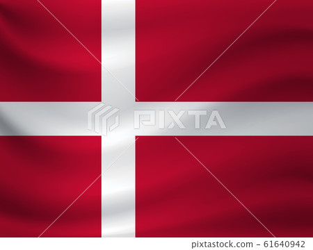 Waving flag of Denmark. Vector illustration - Stock Illustration ...