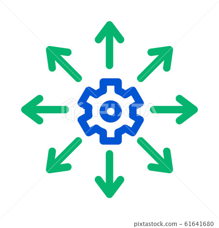 Gear Arrows Icon Vector Outline Illustration - Stock Illustration ...