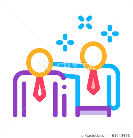Man Pat Shoulder Icon Vector Outline Illustration - Stock Illustration ...