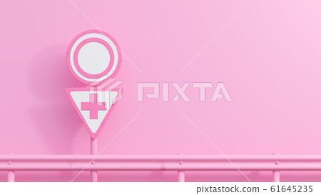 Pink road signs with female symbols. - Stock Illustration [61645235 ...