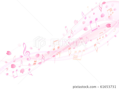 Cherry blossom and musical note 1 - Stock Illustration [61653731] - PIXTA