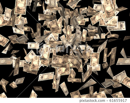 Dancing paper money black background - Stock Illustration [61655917 ...