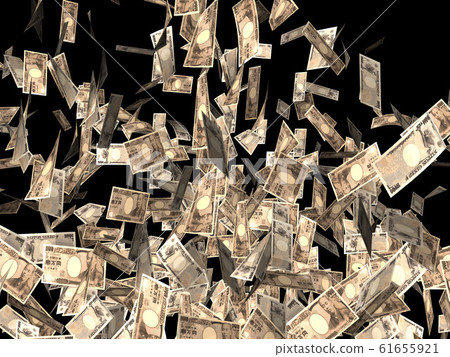 Dancing paper money black background - Stock Illustration [61655921 ...