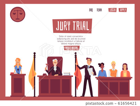 Legal representation in court banner with... - Stock Illustration ...