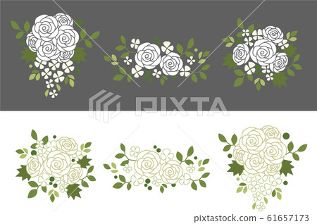 Bouquet of simple white roses - Stock Illustration [61657173] - PIXTA