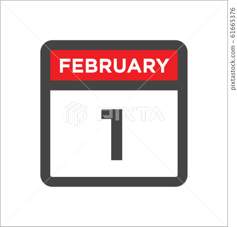 February 1 calendar icon with day of month - Stock Illustration ...