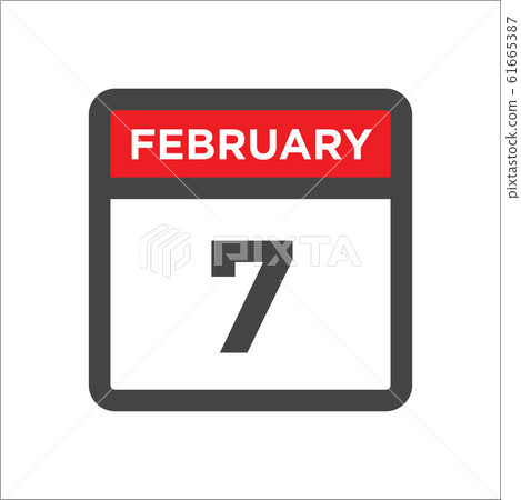 February 7 calendar icon with day of month - Stock Illustration ...