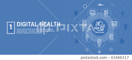 Digital Health Icon Set with Wearable Technology - Stock Illustration ...