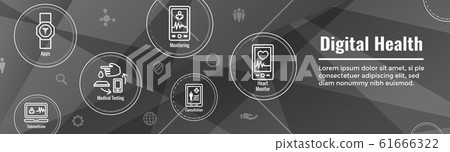 Digital Health Icon Set with Wearable Technology - Stock Illustration ...