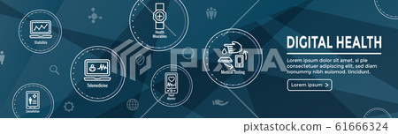 Digital Health Icon Set with Wearable Technology - Stock Illustration ...