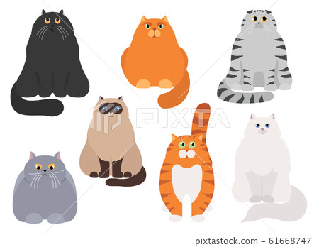 Cat poster. Cartoon cat characters collection. - Stock Illustration ...