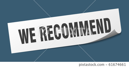 we recommend sticker. we recommend square sign. we - Stock Illustration ...