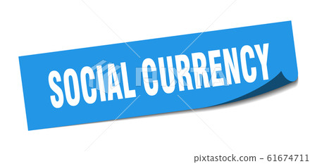 social currency sticker. social currency square - Stock Illustration ...